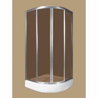 Polyagram Kabina Polukrug Duboki Pvc Ispuna Beli Profil 80x80cm | Si komerc